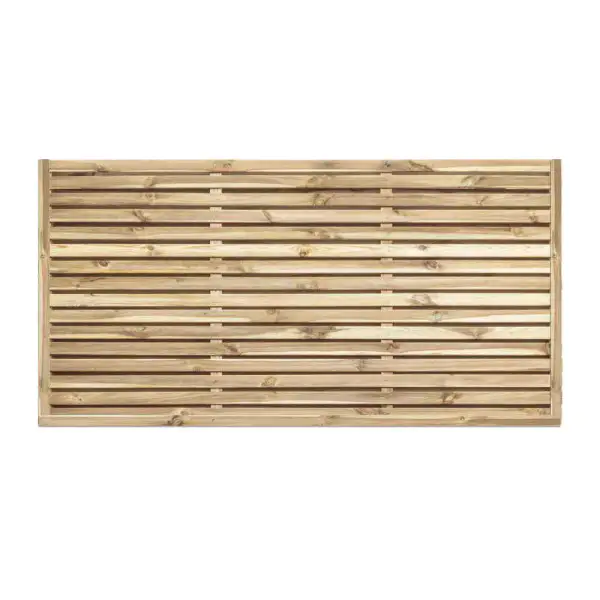 6FT x 3FT Framed Contemporary Double Slatted Panel | East Coast Fencing