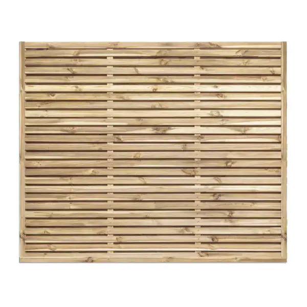 6FT x 5FT Framed Contemporary Double Slatted Panel | East Coast Fencing